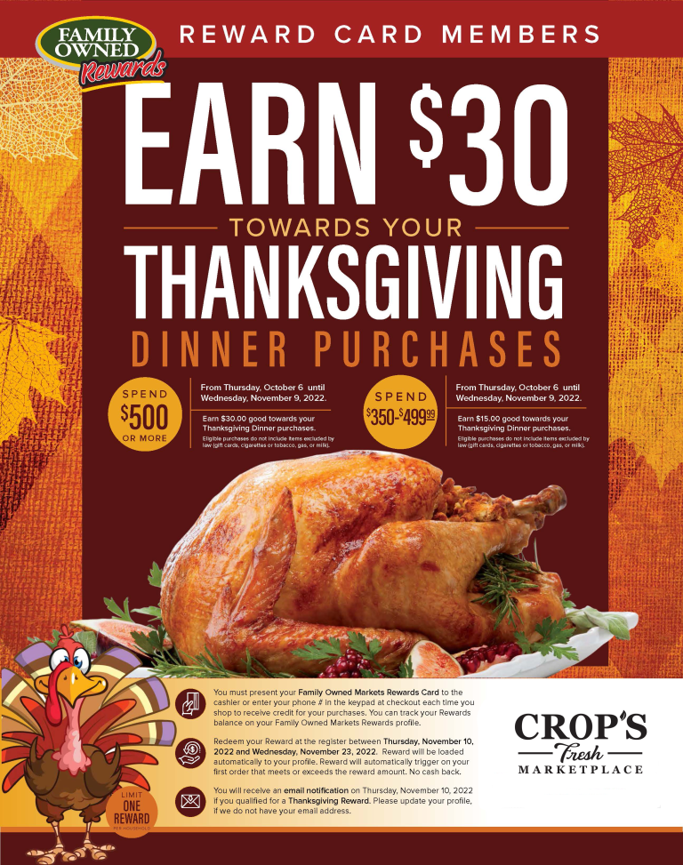 Crop’s Turkey Rewards | Crop's Marketplace